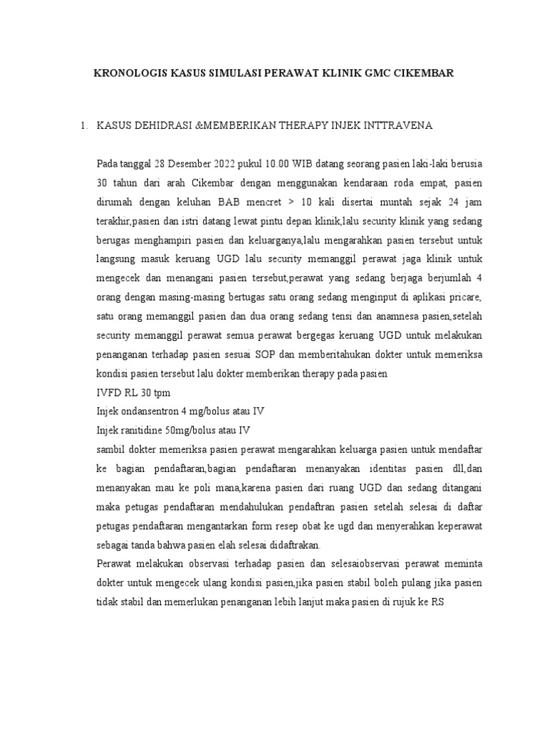 Kronologis Kasus Simulasi | PDF