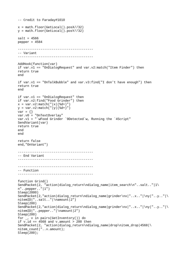 Script for Game Item Management | PDF