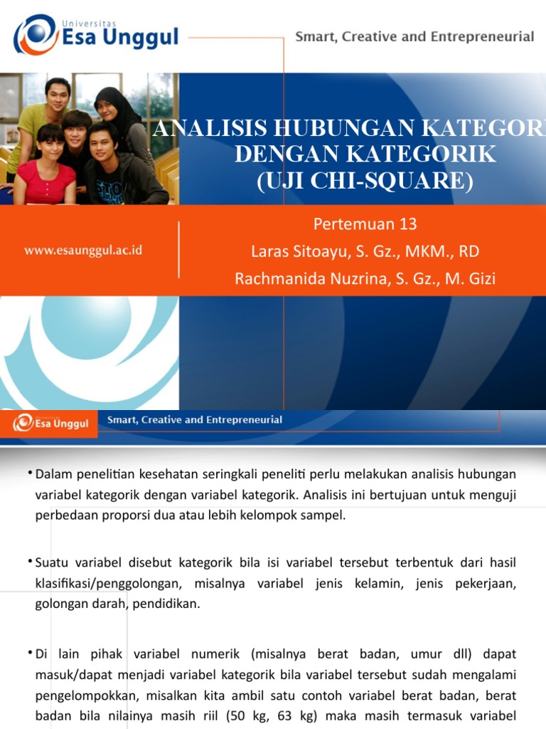 ANALISIS HUBUNGAN VARIABEL KATEGORIK MENGGUNAKAN UJI KAI KUADRAT | PDF