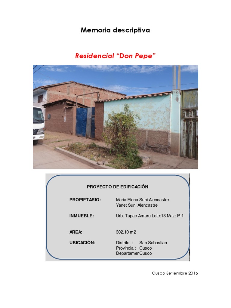 Memoria Descriptiva | PDF | Edificios y estructuras