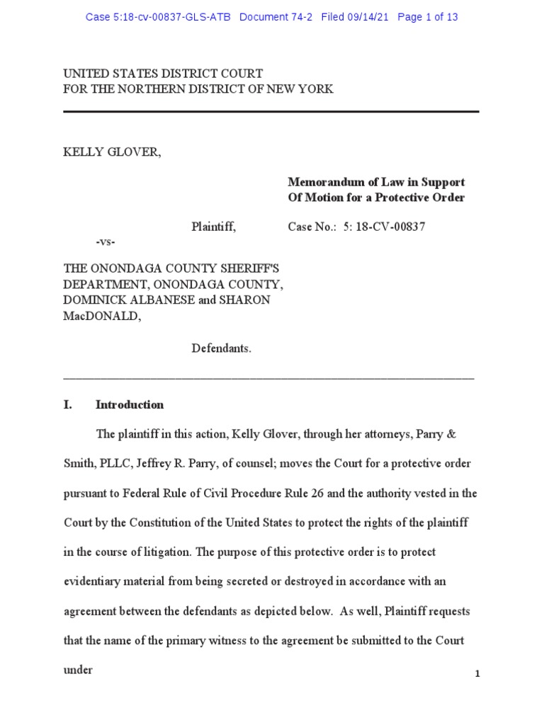 Glover V OCSD (Doc 74-2) Deputy Dominick Albanese Illegal Deal With ...