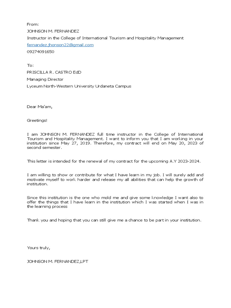 Letter of Intent LNU | PDF