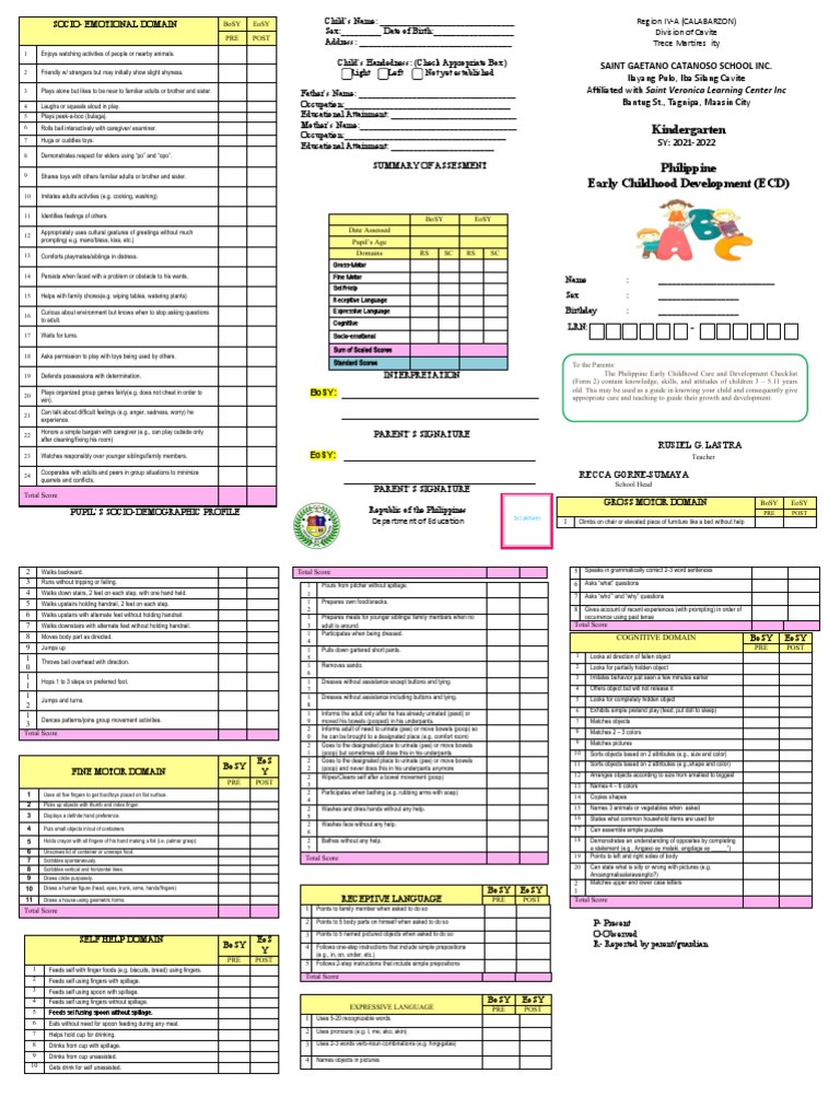 Eccd Checklist Final | Download Free PDF | Cognitive Science | Linguistics
