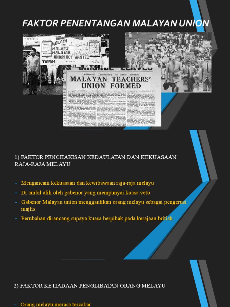 Faktor Penentangan Malayan Union | PDF