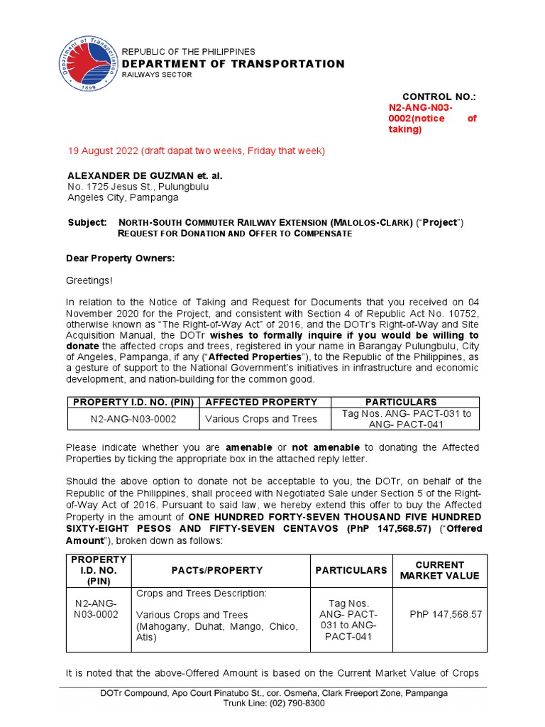 Department of Transportation: 19 August 2022 (Draft Dapat Two Weeks ...