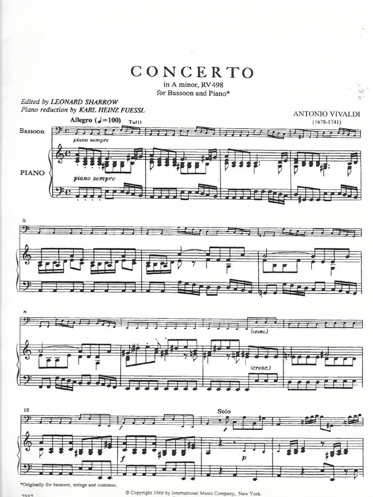 Concierto para fagot, Vivaldi | PDF