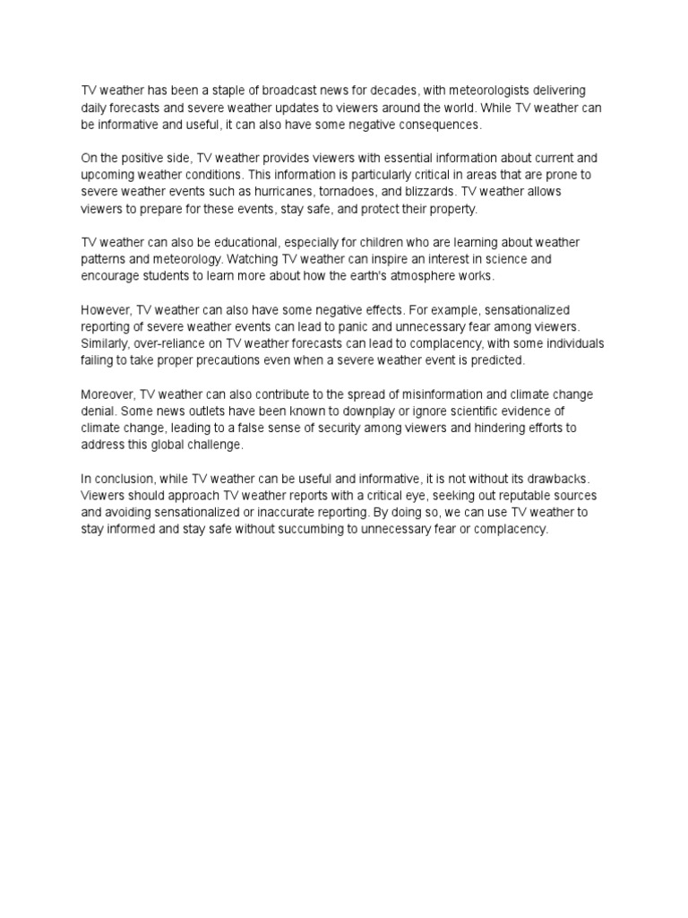 The Positive and Negative Effects of TV | PDF