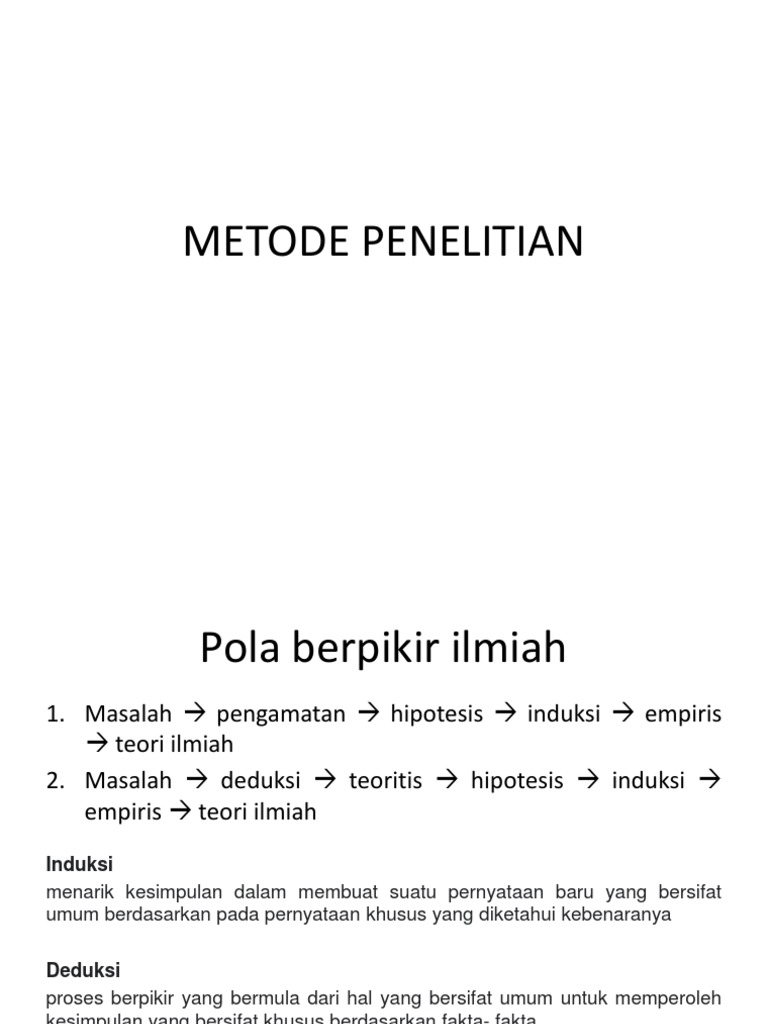 Berpikir Ilmiah Dan Metpen Secara Umum | PDF