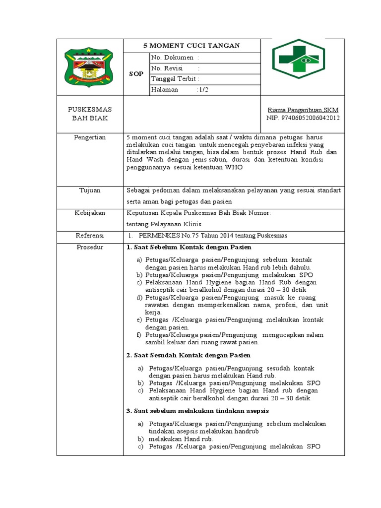SOP 5 Moment Cuci tangan | PDF