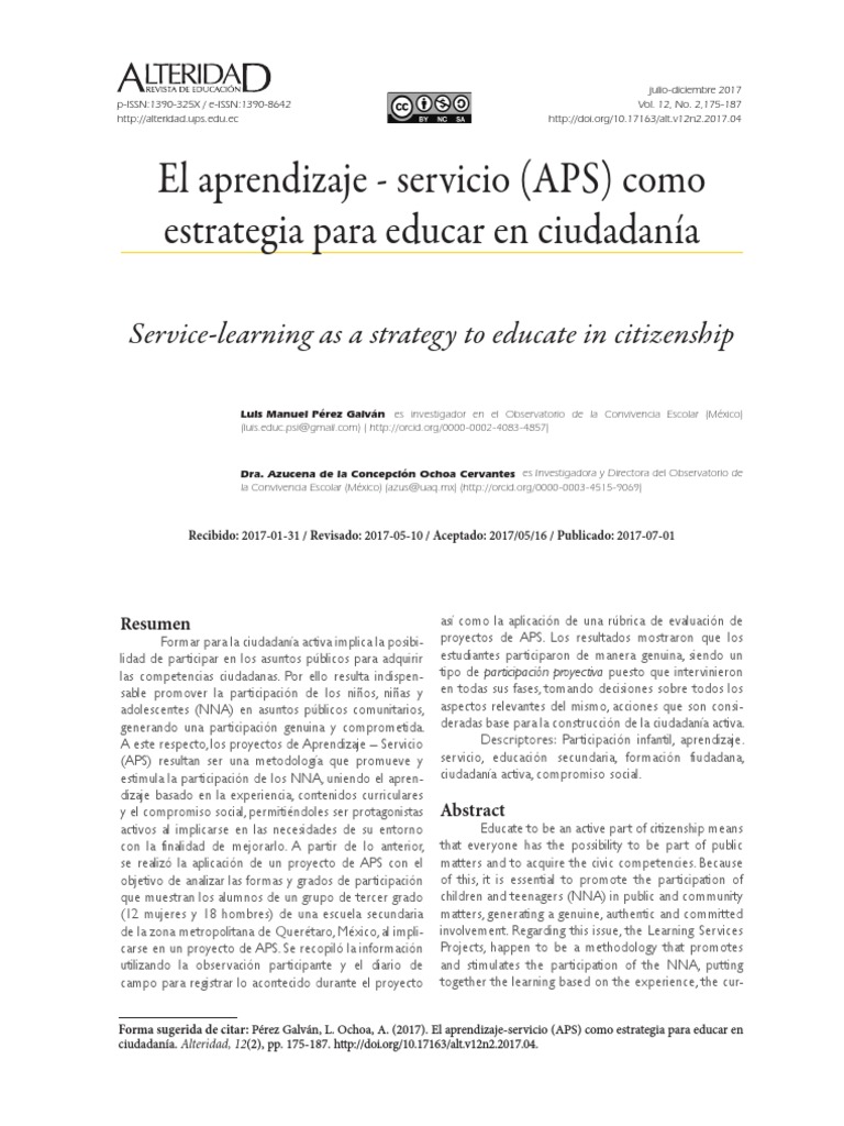 El Aprendizaje-Servicio | PDF | Aprendizaje | Evaluación