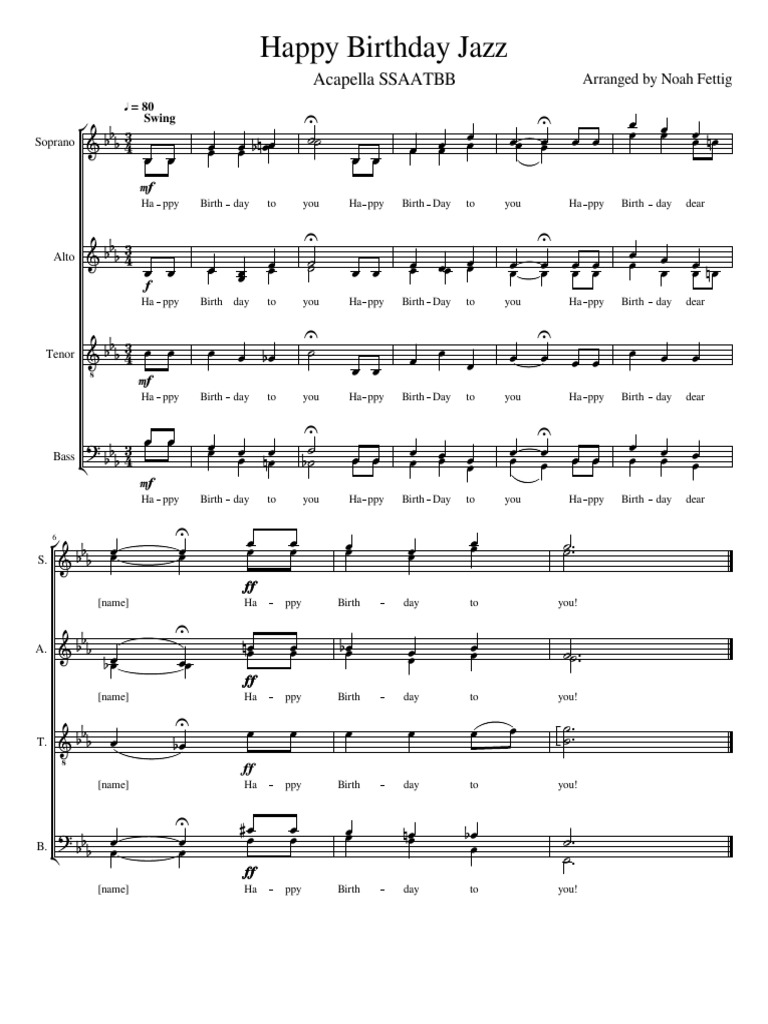Happy_Birthday_-_Jazz_Choir_SATB_Divisi | PDF | Music Theory | Elements ...
