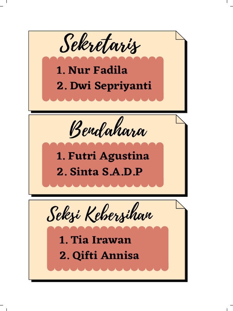 Sekretaris: Bendahara | PDF