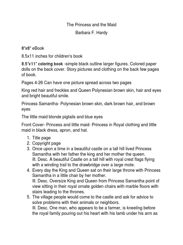 The Princess and The Little Maid Illistration Description | PDF