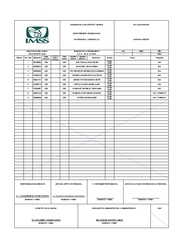 Libro1 GUARDIAS | PDF