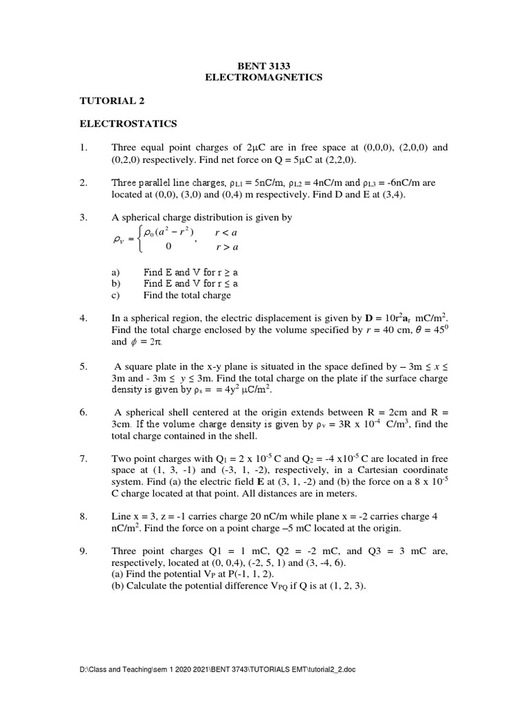 Tutorial2 2 | PDF | Electrical Resistivity And Conductivity | Dielectric