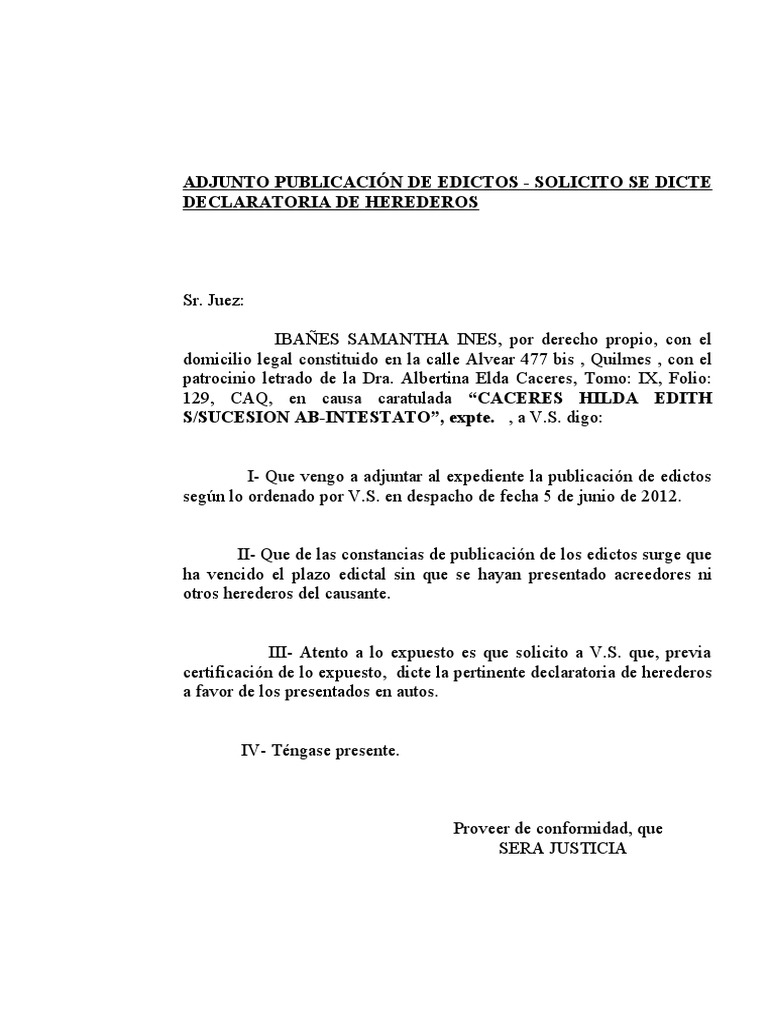 Adjunto Publicación de Edictos | PDF | Derecho