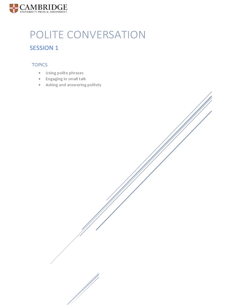 Polite Conversation. | Download Free PDF | Question | Linguistics