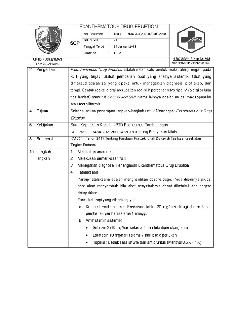 Exanthematous Drug Eruption | PDF