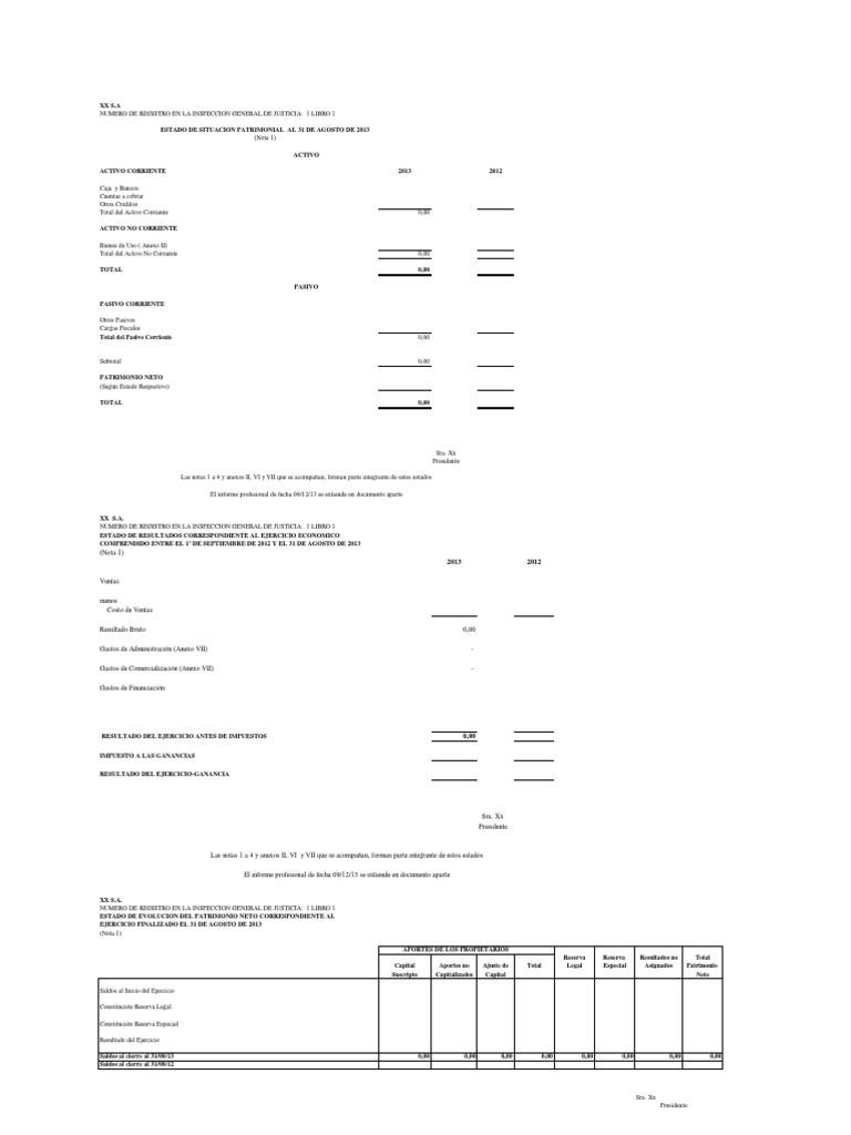 Modelo de Balance | PDF | Estado de resultados | Dinero
