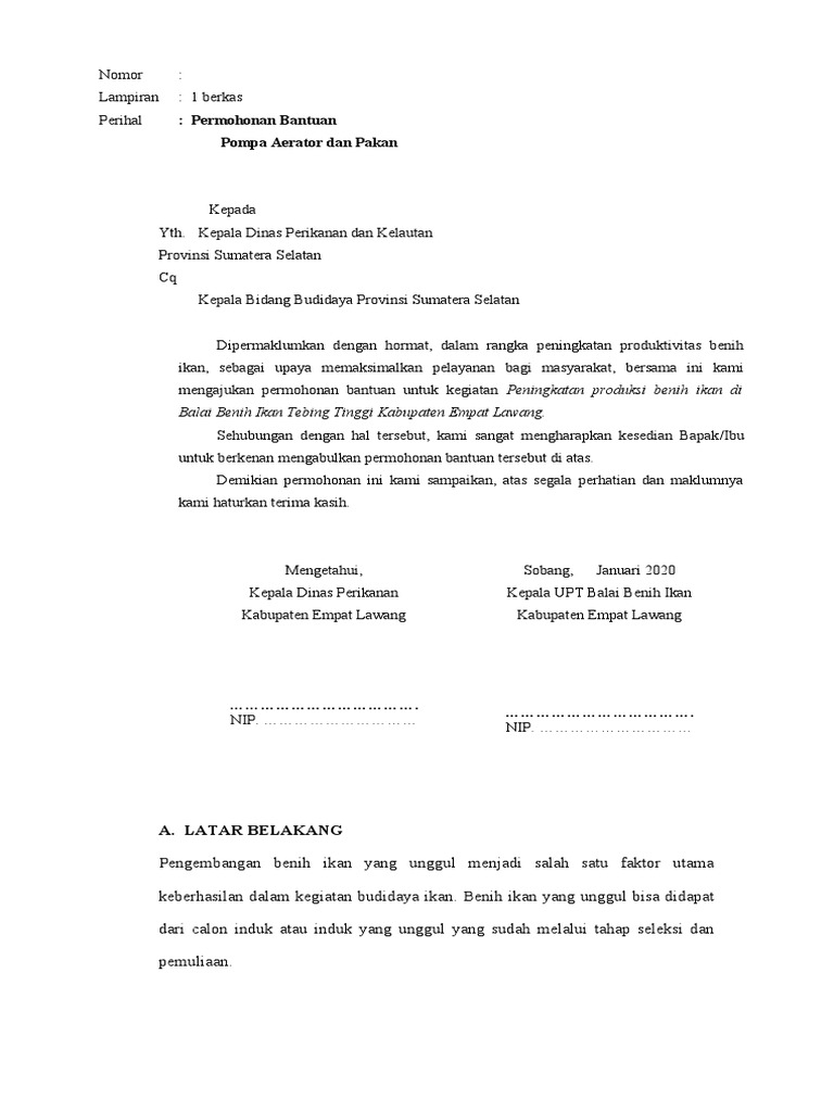 Permohonan Bantuan Pakan Ikan 2020 | PDF | Memasak, Makanan, & Anggur ...
