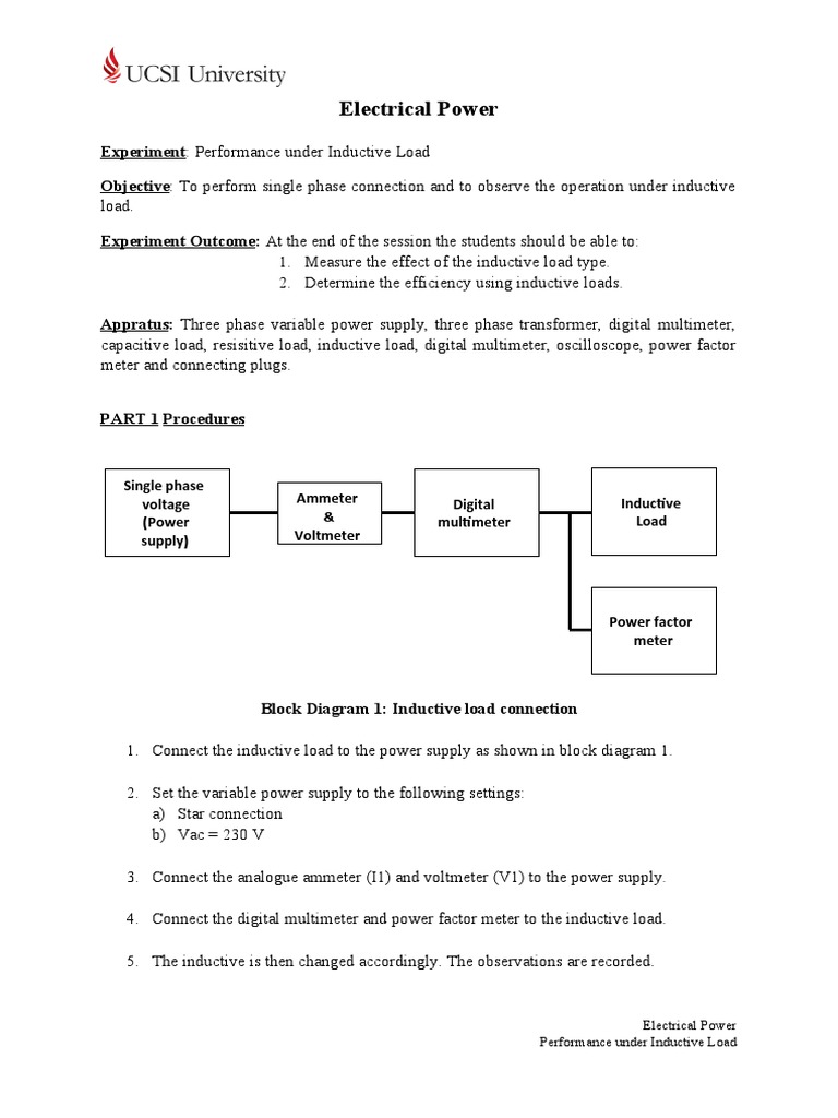 Lab 3 Performance Under Inductive Load PDF Power Supply