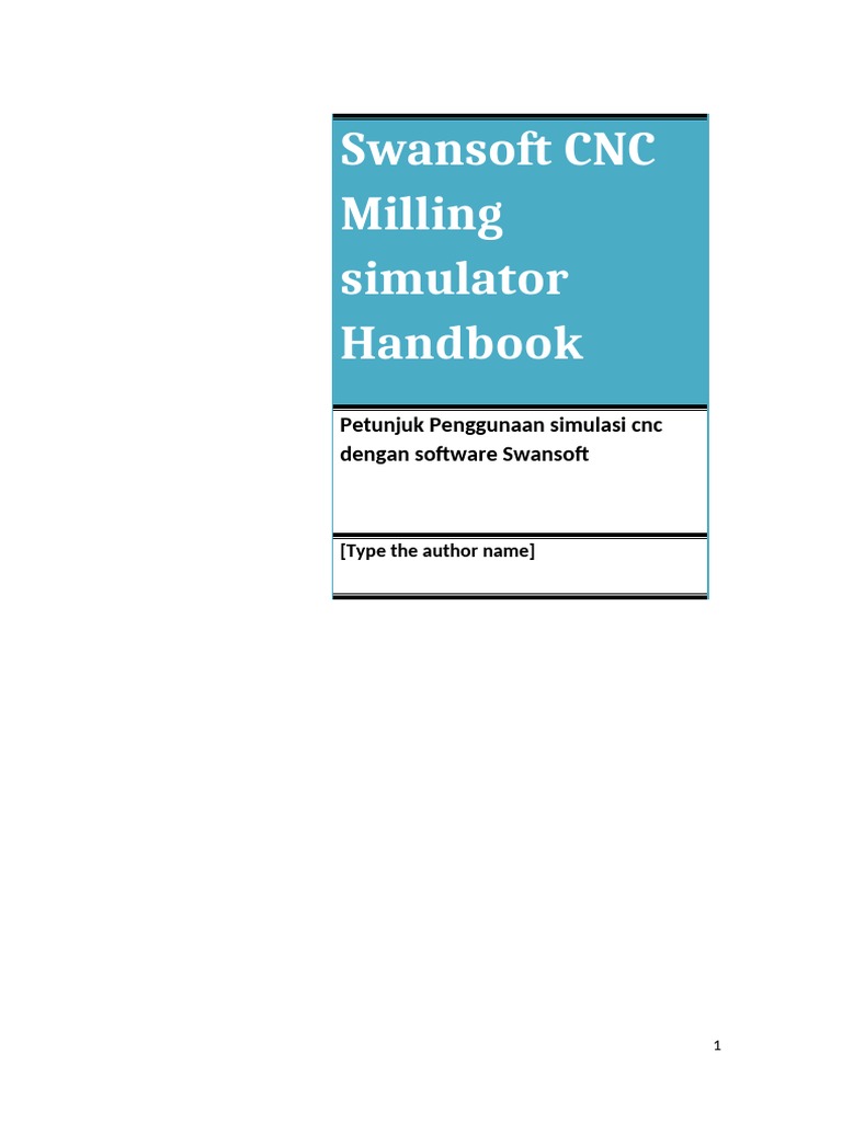 Swansoft CNC Milling Simulator Handbook | PDF