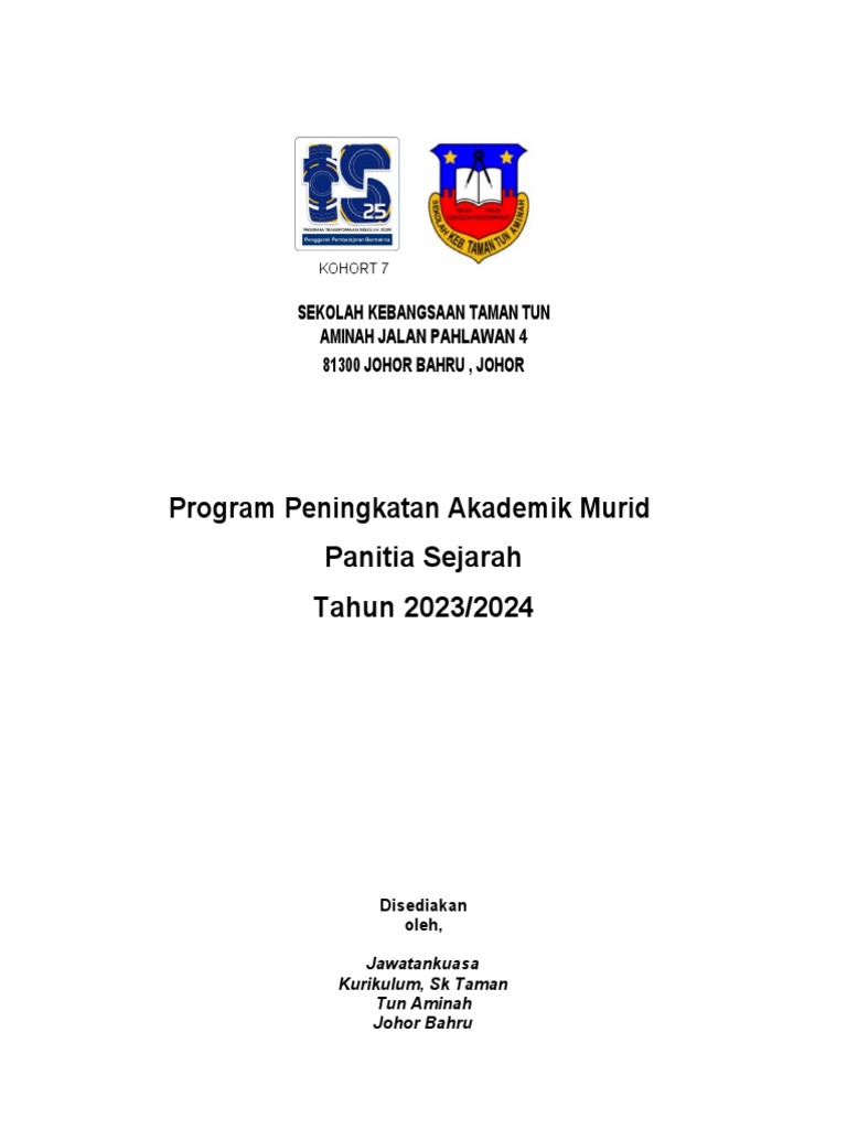 Program Peningkatan Akademik Sejarah 2023-2024 | PDF