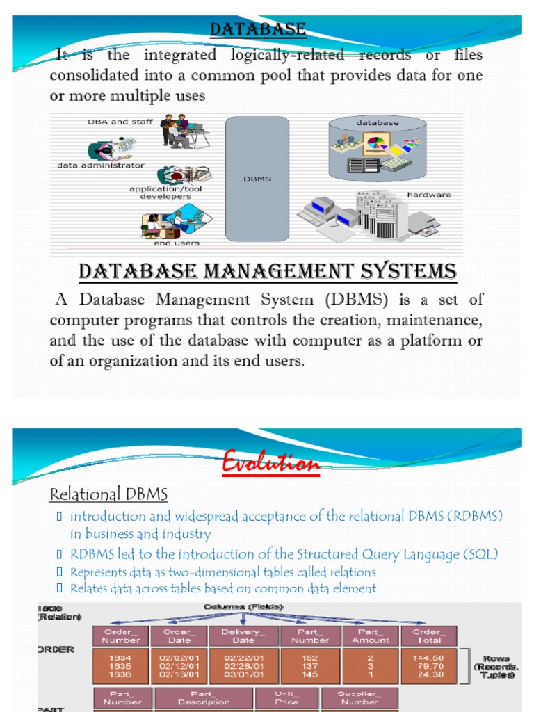 Evolution of DBMS. Evolution of DBMS.