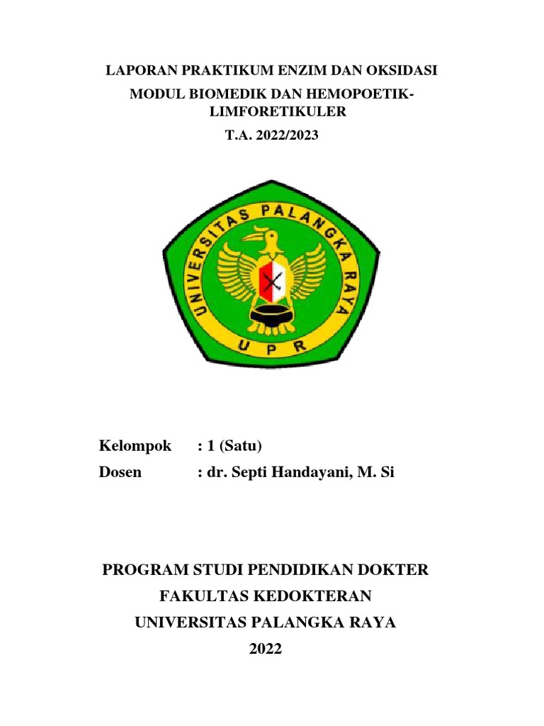 KLP 1 LAPORAN PRAKTIKUM BIOKIMIA ENZIM BIOMEDIK | PDF