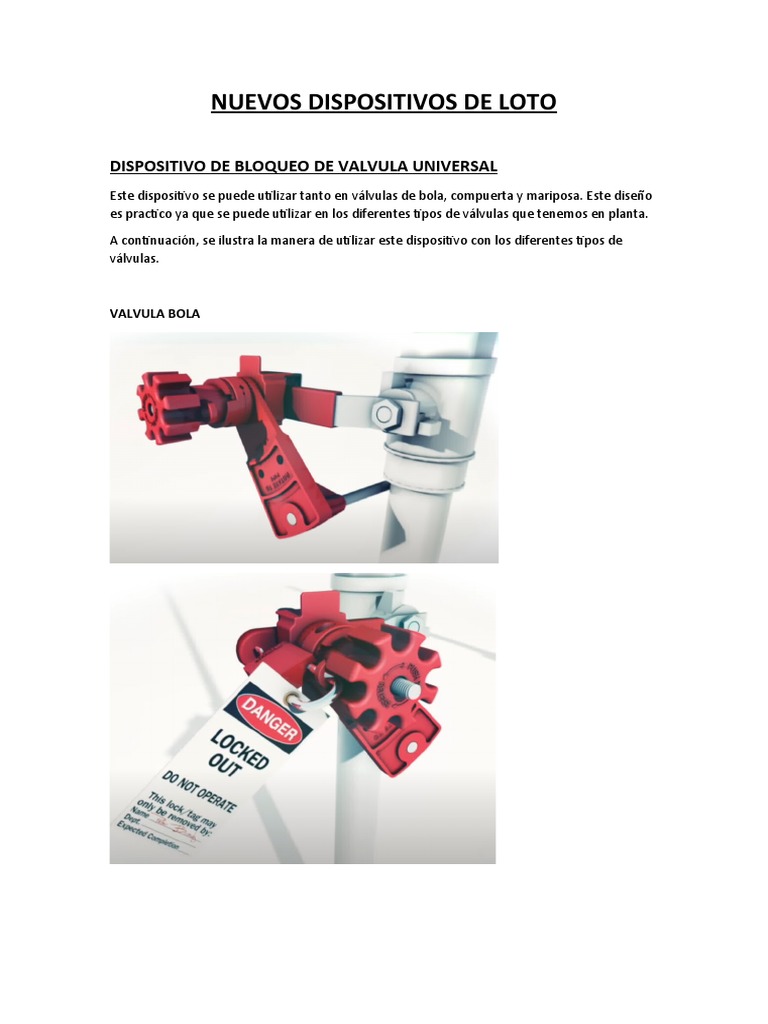 Dispositivo Universal para Válvulas Loto | PDF