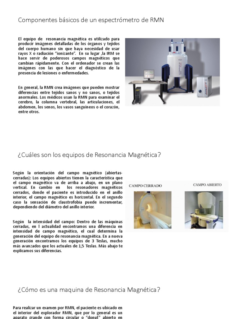 Componentes del espectrómetro de RMN | PDF