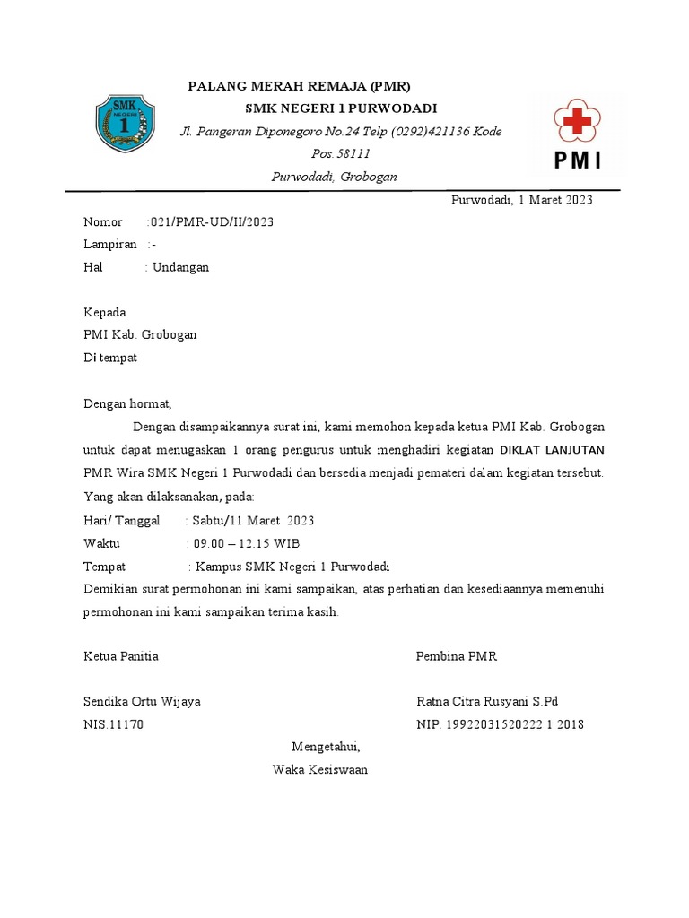 Surat Undangan Ke Pmi (3) - 1 | PDF