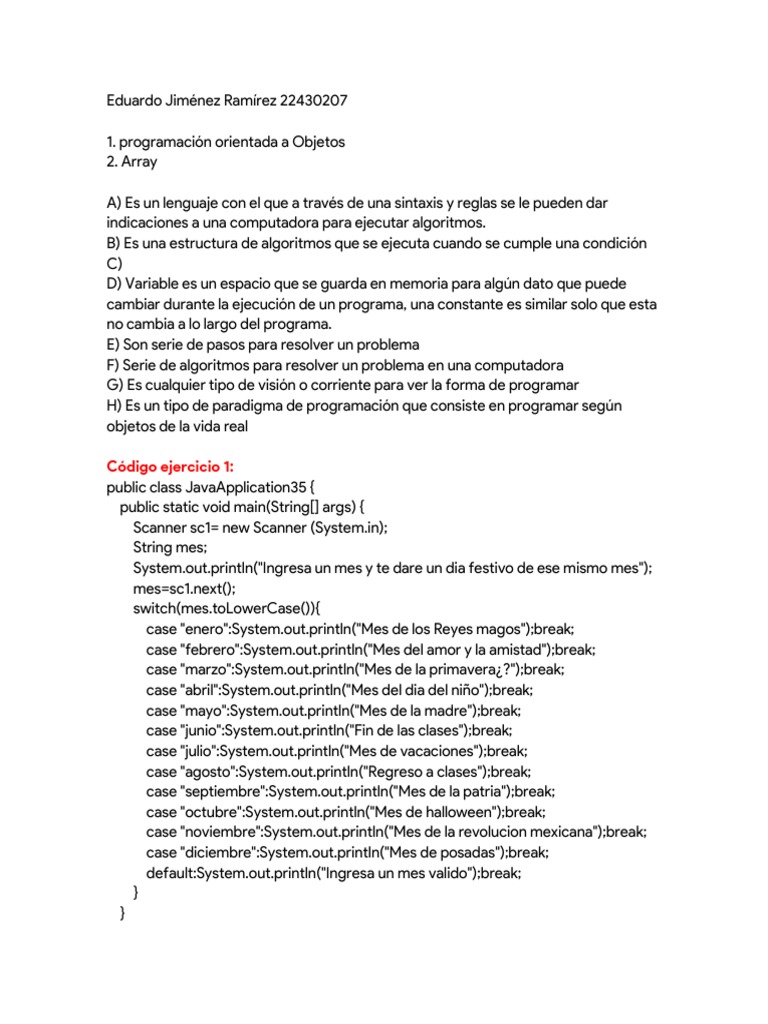 Introducción a Programación en Java | PDF | Lenguaje de programación ...