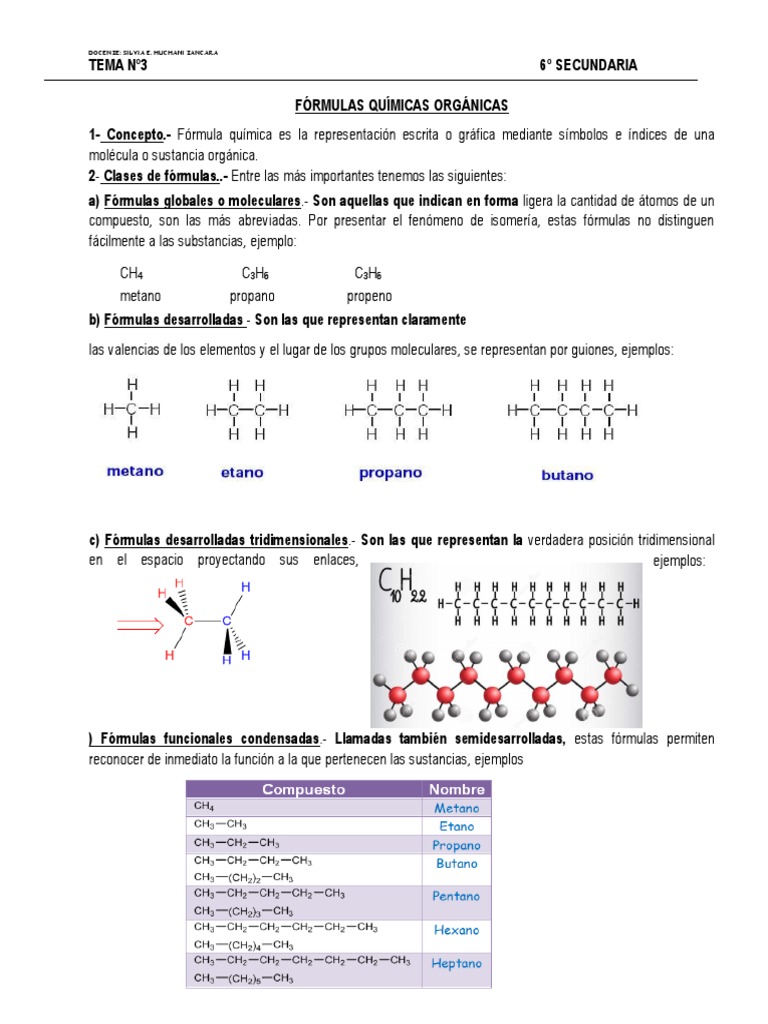 Fórmulas Orgánicas | PDF | Moléculas | Química