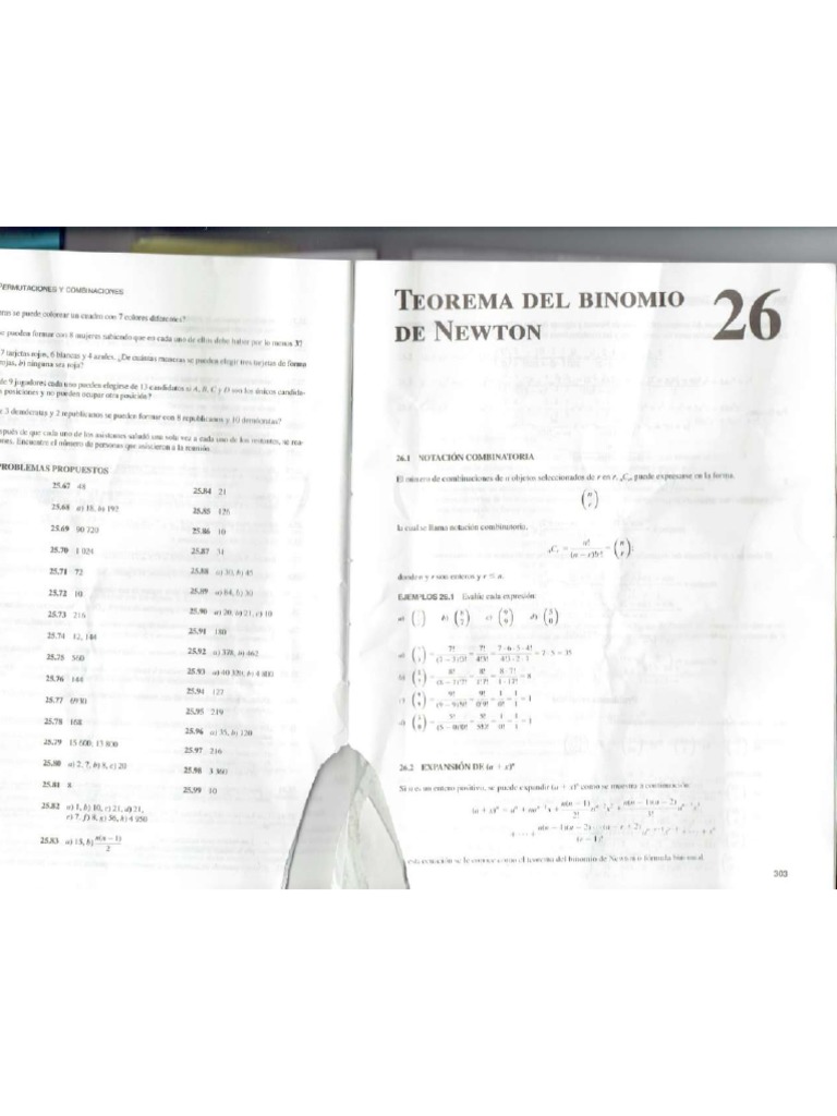 Teorema Del Binomio Teoría y Ejercicios | PDF