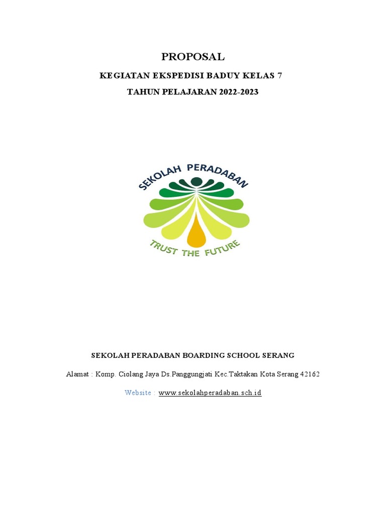 Proposal: Kegiatan Ekspedisi Baduy Kelas 7 TAHUN PELAJARAN 2022-2023 | PDF | Agama & Spiritualitas
