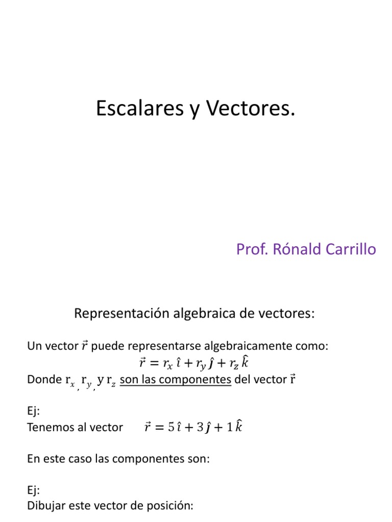 Escalares y Vectores (Semana 3) | PDF | Vector Euclidiano | Escalar (Matemáticas)