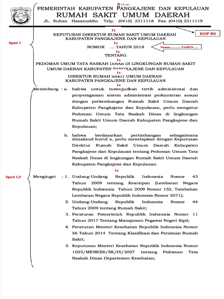 Contoh Dan Aturan Pembuatan SK Menurut Tata Naskah | PDF