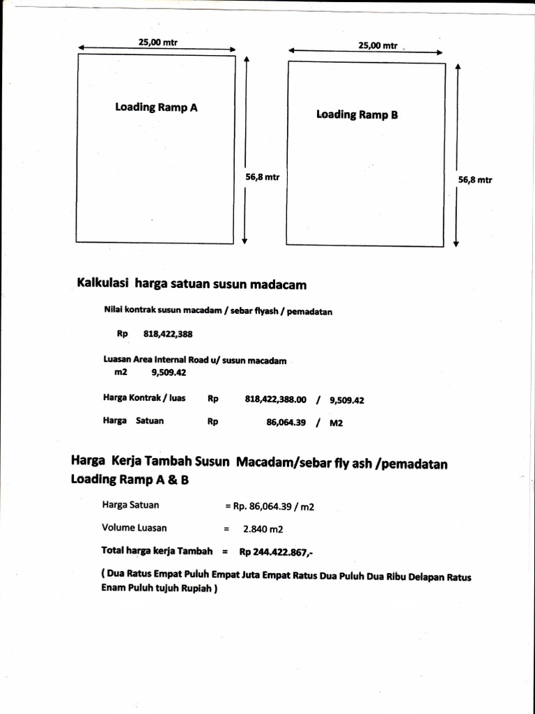 Harga Tambahan Pekerjaan Loading Ramp | PDF