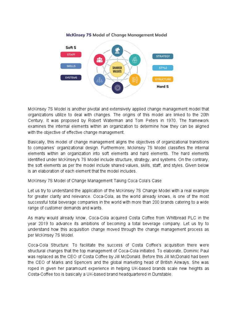 Coca-Cola's McKinsey 7S Model Analysis | PDF | Change Management ...