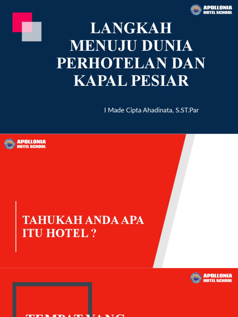 Langkah Menuju Dunia Perhotelan Dan Kapal Pesiar | PDF