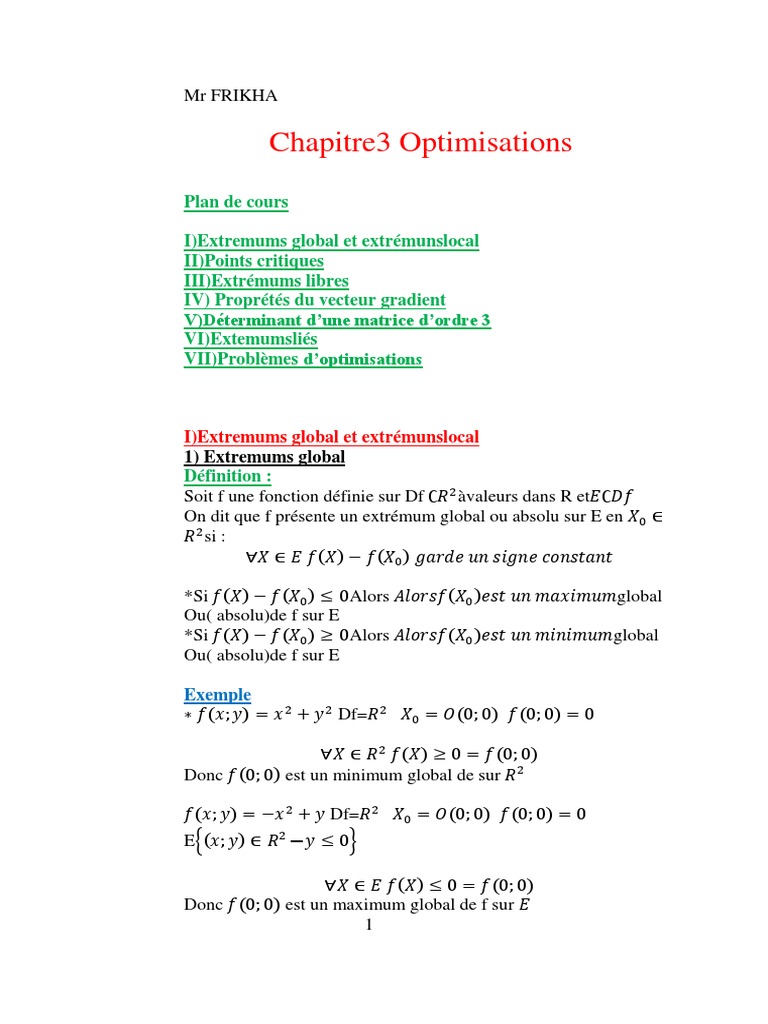 MR FRIKHACOURS OPTIMISATION | PDF