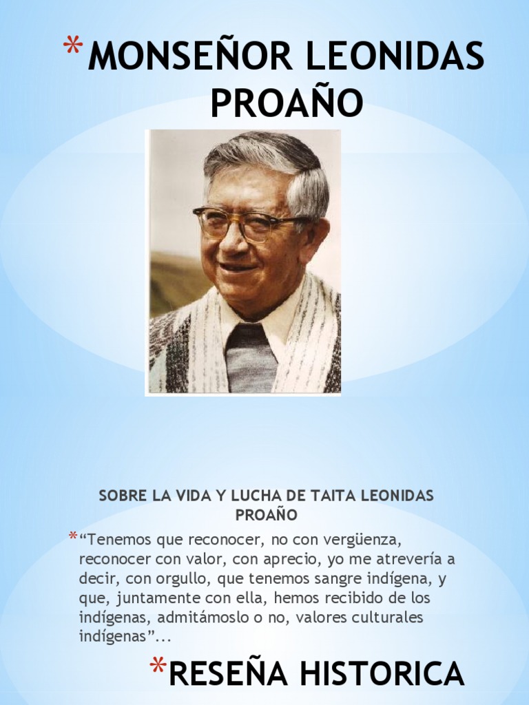 Monseñor Leonidas Proaño | PDF | Historia | Religión y espiritualidad