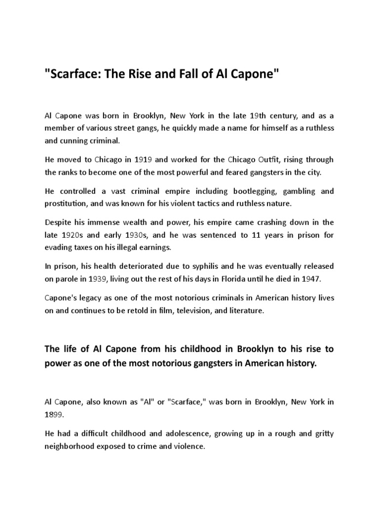 Scarface-The Rise and Fall of Al Capone | PDF | Chicago Outfit ...