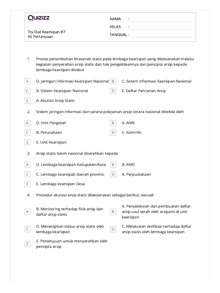 Try Out Kearsipan #7 | PDF