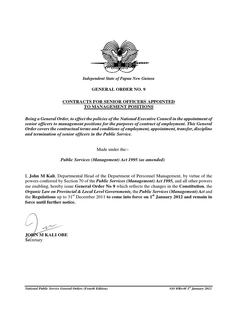 General Order 9 SENIOR OFFICER CONTRACTS 4th Edition 2012 | PDF ...