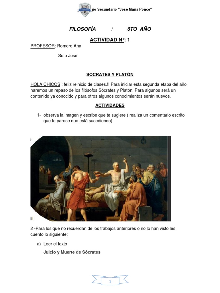 FILOSOFÍA ACTIVIDAD #1-Segunda Etapa | PDF | Sócrates