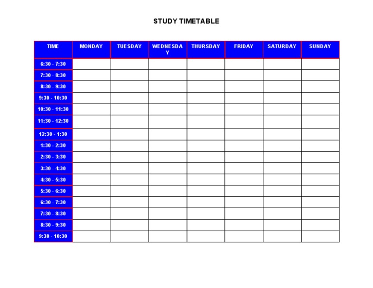 Study Timetable | PDF