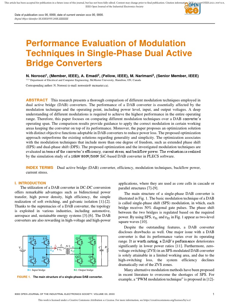 Modulation Techniques in DAB Converters | PDF | Power Electronics ...