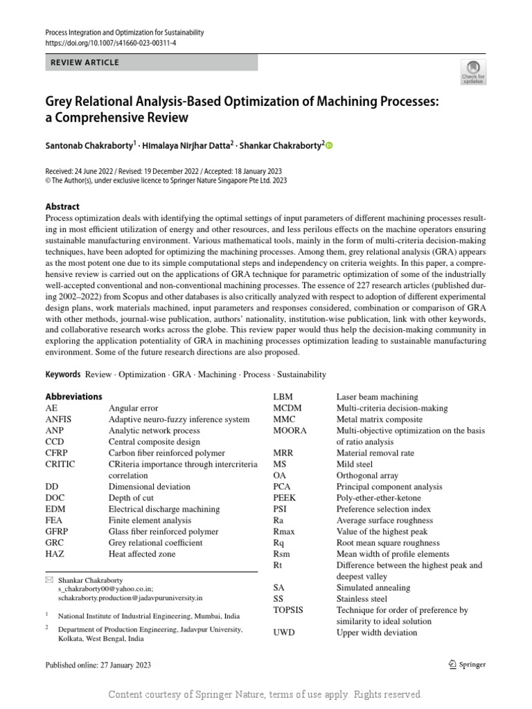 Grey_Relational_Analysis-Based_Optimization_of Mac | PDF | Machining | Mathematical Optimization